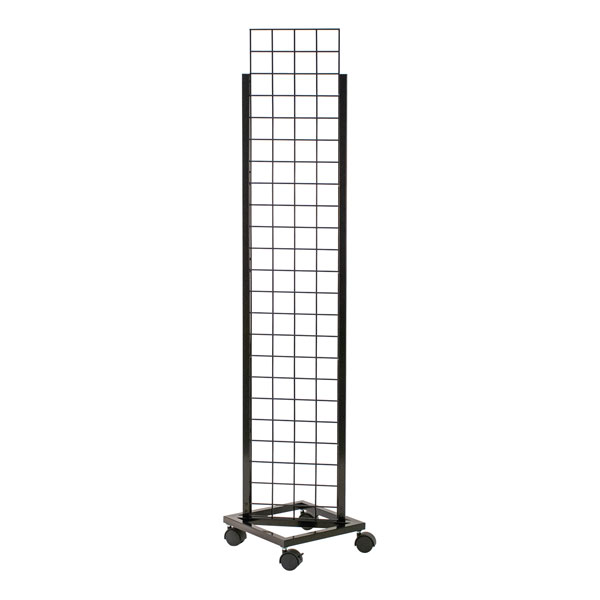 Grid tower unit with casters - 1'x6' black - Wert Fixture